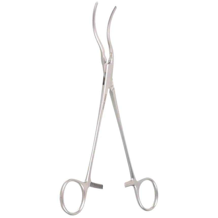 8″ Glover Clamp – Curved Right Angle Long - Surgical Mark