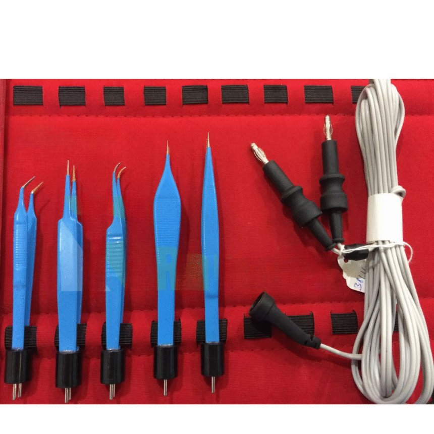 5× American Reusable Bipolar Forceps Set – Blue Coated with 3 m ...