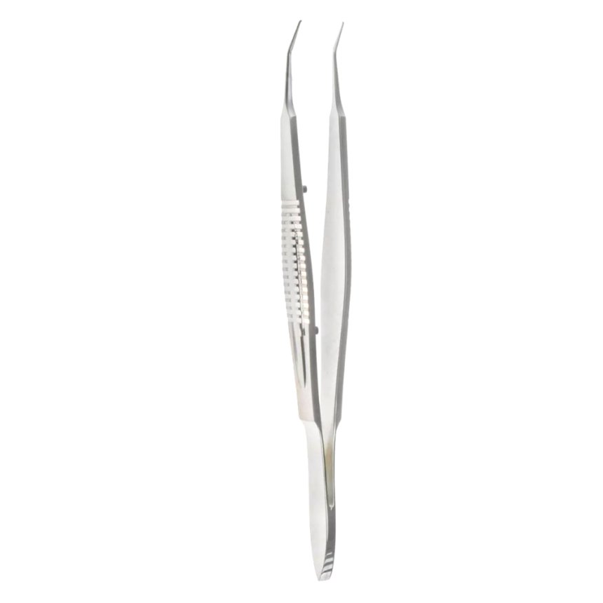 Ophthalmology Castro Suture Forceps Angled Jaw 0.12mm Teeth - Surgical Mark